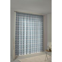 WIRTH Vorhang &raquo;Laufenberg&laquo; Kr&auml;uselband 1 Stk. tlg. blau Jacquard, Baumwolle, Polyester 125cm, Kr&auml;uselband, 65cm