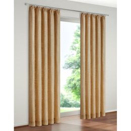 WIRTH Vorhang &raquo;B-Holmsund&laquo; Kr&auml;uselband 1 Stk. tlg. gelb Chenille, Polyacryl 160cm, Kr&auml;uselband, 172cm