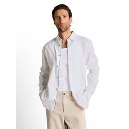 Tom Tailor Herren Tom Tailor Langarmhemd mit Leinen wei&szlig; M, N-Gr
