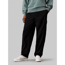 Calvin Klein Jeans Herren Cargohose &raquo;REGULAR STRAIGHT CARGO&laquo; mit Logopr&auml;gung schwarz 38, L&auml;nge 34