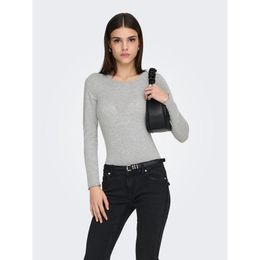 Only Damen Only Langarmshirt &raquo;ONLVIRRO O NECK L/S TOP BOX JRS&laquo; Materialmix, regular fit grau XL