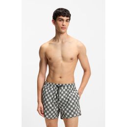 Hugo Underwear Herren HUGO Underwear Badeshorts &raquo;AARON&laquo; mit Schachbrett-Logos, elastischer Bund schwarz-wei&szlig; L (52), N-Gr
