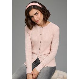 Kangaroos Damen Kangaroos Strickjacke h&uuml;ftlange Form, figurbetonte Passform, aus Feinstrick und Strick rosa 40/42