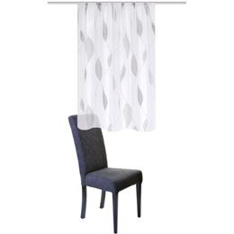 Home Wohnideen Vorhang &raquo;PAOLO&laquo; Kr&auml;uselband 1 Stk. tlg. Kr&auml;uselbandschal PAOLO bedruckt grau Voile, Polyester 145cm, Kr&auml;uselband, 140cm