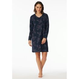 uncover by Schiesser Damen uncover by Schiesser Nachthemd &raquo;Uncover Nightwear&laquo; 0, Baumwolle, Single Jersey-Qulit&auml;t, V-Neck, weich, atmungsaktiv blau 46