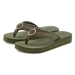 Lascana Damen Lascana Badezehentrenner &raquo;Sandale, Badeschuh, Pantolette, Badelatsche, Flip Flop, Sommerschuh,&laquo; Zehentrenner mit Ringapplikation "Italy"