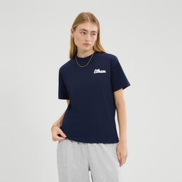 Ellesse Damen T-Shirt mit Rundhalsausschnitt, Kurzarm, aus Baumwolle blau 36