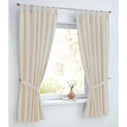 Kutti Vorhang &raquo;Cottage Vorhang&laquo; Schlaufen 1 Stk. tlg. Gardine kariert, Baumwolle, 1 Stk beige Baumwolle 225cm, Schlaufen, 110cm