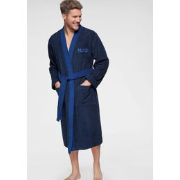 H.I.S. Unisex-Bademantel &raquo;Hannes, ideal f&uuml;r Sauna & Spa, Hotelbademantel, Morgenmantel&laquo; 1 Stk. f&uuml;r Damen & Herren, lang, mit Taschen, S-3XL blau Walkfrottee 