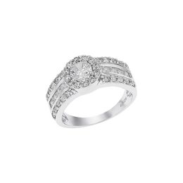 Amor Damen Fingerring mit Zirkonia (synth.) silber 52, Silber 925 (Sterlingsilber), 2mm