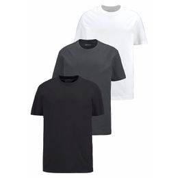 MAN'S WORLD Man's World Herren T-Shirt 3er-Pack, Kurzarm, normale Passform, aus Baumwolle, im 3er-Pack schwarz-wei&szlig; 72/74 (5XL)