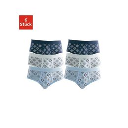 Clipper Herren Slip Packung, 6 Stk. mit Eingriff, sch&ouml;ne Feinripp-Qualit&auml;t aus reiner Baumwolle blau 6, 6 Stk.