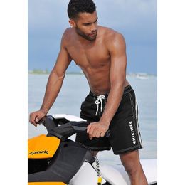 Chiemsee Herren Badeshorts sportliche Bade-Shorts, elastischer Bund, mit Au&szlig;enkordel schwarz M (50), N-Gr