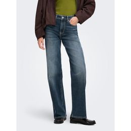 Only Damen Only High-waist-Jeans &raquo;ONLMADISON BLUSH HW WIDE DNM DOT529 NOOS&laquo; Baumwollmischung, wide fit blau XL (42), L&auml;nge 30