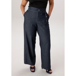 Aniston Plus Damen Aniston PLUS Weite Jeans mit elastischen Bund blau 54, N-Gr