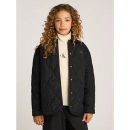 Calvin Klein Jeans M&auml;dchen Steppjacke &raquo;QUILTED OVERSHIRT&laquo; f&uuml;r Kinder bis 16 Jahre mit Logoschriftzug schwarz 6 (116)
