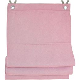 Kutti Raffrollo &raquo;Dimout&laquo; mit Hakenaufh&auml;ngung ohne Bohren freih&auml;ngend verdunkelnd, Polyester, Hakenaufh&auml;ngung rosa Obermaterial: 100% Polyester 130cm, 
