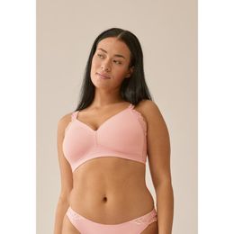Naturana Damen B&uuml;gelloser BH &raquo;The Friday&laquo; 1 Stk. vorgeformte Cups, breite Tr&auml;ger, ohne B&uuml;gel, mit Spitze, bequem pink 100, Cup C