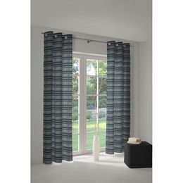 WIRTH Vorhang &raquo;Laufenberg&laquo; &Ouml;sen 1 Stk. tlg. blau Jacquard, Baumwolle, Polyester 145cm, &Ouml;sen, 132cm