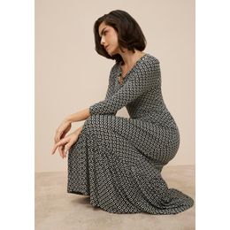 Tamaris Damen Midikleid &raquo;aus elastischer Viskosemischung, figurbetonte Passform&laquo; mit Schn&uuml;rdetail schwarz 34, N-Gr