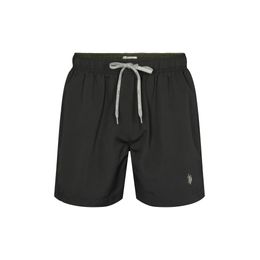 U.S. Polo Assn. Badeshorts 'UMAZA' Herren Gr&ouml;&szlig;e L grau / schwarz