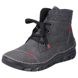 Rieker Damen Winterboots Schn&uuml;rboots, Stiefelette, Casual-Boots mit softem Schaftrand grau 36
