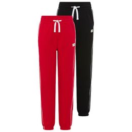 H.I.S. H.I.S Jungen Sweathose &raquo;2er Packung Sweathosen mit Piping an der Seite&laquo; 2 Jogginghosen in gerader Passform, mit Gummizug am Beinabschluss 152/158, N-