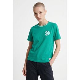 Superdry Damen T-Shirt &raquo;SD&CO NEON RELAXED TEE&laquo; aus Baumwolle, Relaxed Fit, gerader Abschluss, normale L&auml;nge, Rundhals gr&uuml;n S