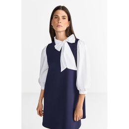 Richroyal Damen RICHROYAL Jerseykleid Ohne Tasche Mit Rundhalsausschnitt blau L, N-Gr