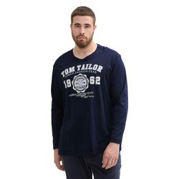 Tom Tailor Plus Herren Tom Tailor PLUS Langarmshirt mit Print/Gro&szlig;e Gr&ouml;&szlig;en 3XL