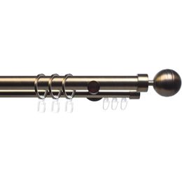 Liedeco Gardinenstange &raquo;CELKUGEL02SG2L&laquo; &Oslash; 25 mm 2 l&auml;ufig-l&auml;ufig Fixma&szlig; 2-l&auml;ufig im Fixma&szlig; &Oslash; 25/20 mm braun Metall B/L: 120cm &Oslash; 25mm, 2 l&auml;ufig