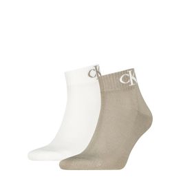Calvin Klein Jeans Herren Kurzsocken &raquo;CKJ MEN QUARTER 2P MONOGRAM&laquo; 2 Paar, mit dezenter Logostickerei, komfortable Frotteesohle 43-46