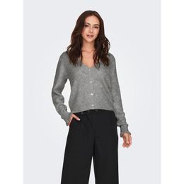 Jacqueline de Yong Jdy Damen JDY Strickjacke &raquo;JDYLETTY L/S V-NECK STRUC CARDI KNT NOOS&laquo; grau M