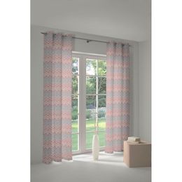 WIRTH Vorhang &raquo;Benewitz&laquo; &Ouml;sen 1 Stk. tlg. rot Jacquard, Baumwolle, Polyester 145cm, &Ouml;sen, 132cm