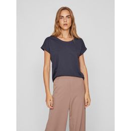 Vila Damen Rundhalsshirt &raquo;VIDREAMERS NEW PURE T-SHIRT/SU-NOOS&laquo; Baumwollmischung, regular fit blau XL