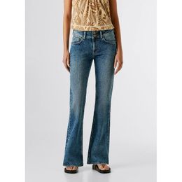 Pepe Jeans Damen 5-Pocket-Jeans &raquo;FLARE JEANS MW VENUS&laquo; im Flared Fit blau 28, L&auml;nge 32