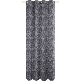 Adam Vorhang &raquo;Flower Cuv&eacute;e Light&laquo; &Ouml;sen 1 Stk. tlg. aus 100% Bio-Baumwolle, Made in Germany blau Jacquard, Baumwolle (Bio-Baumwolle) 245cm, &Ouml;sen, 145cm