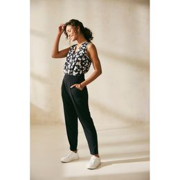 Lascana Overall mit bedrucktem Oberteil, eleganter Jumpsuit, Business-Look, festlich schwarz-wei&szlig; 46, N-Gr Overall