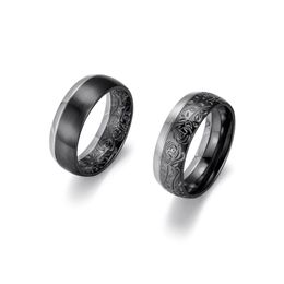 Firetti Unisex Trauring &raquo;Schmuck Geschenk "LIEBE" bicolor, ca. 8,00 mm breit&laquo; schwarz 60,mit Au&szlig;enstruktur, Edelstahl, 8mm