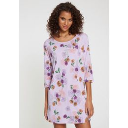 Vivance Dreams By Lascana Damen Vivance Dreams by Lascana Nachthemd mit Blumen-Druck grau 36/38, N-Gr