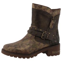 Mustang Shoes Damen Winterboots &raquo;Haukea&laquo; Biker Boots mit Blockabsatz braun 41