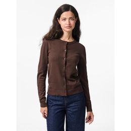 Pieces Damen Pieces Strickjacke &raquo;PCNORA LS O-NECK KNIT CARDIGAN NOOS BC&laquo; Viskosemischung, slim fit braun M