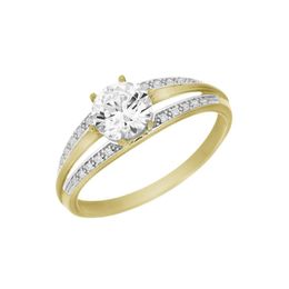 Firetti Damen Goldring &raquo;Schmuck Geschenk Gold 333 in Bicolor-Optik&laquo; mit Zirkonia (synth.) gelb 17, Gelbgold 333, 2,1mm