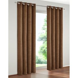 WIRTH Vorhang &raquo;B-Holmsund&laquo; &Ouml;sen 1 Stk. tlg. braun Chenille, Polyacryl 145cm, &Ouml;sen, 132cm