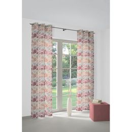 WIRTH Vorhang &raquo;Kairo&laquo; &Ouml;sen 1 Stk. tlg. rot Jacquard, Baumwolle, Polyester 145cm, &Ouml;sen, 132cm