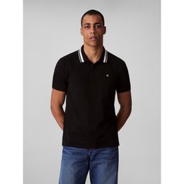 Calvin Klein Jeans Herren Poloshirt &raquo;SS CSL PQ CLSSC TPPD&laquo; Mit Rundhalsausschnitt schwarz XL