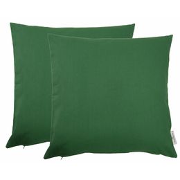 Tom Tailor HOME Dekokissen &raquo;Dove&laquo; unifarben, Kissenh&uuml;llen ohne F&uuml;llung, 2er Pack gr&uuml;n Baumwolle B/L: 48cm x 48cm, 2 Stk.