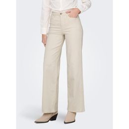 Only Damen Only High-waist-Jeans &raquo;ONLMADISON BLUSH HW WIDE DNM CRO NOOS&laquo; beige XS (34), L&auml;nge 32