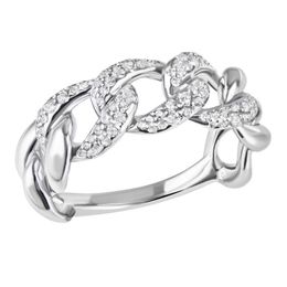 Firetti Damen Fingerring &raquo;Schmuck Geschenk Silber 925 Damenring Ring Panzerkette&laquo; mit Zirkonia (synth.) silber 56, Silber 925 (Sterlingsilber), 2,3mm