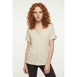 V&eacute;ro Moda Vero Moda Damen Kurzarmshirt &raquo;VMBAILEY S/S V-NECK T-SHIRT JRS BTQ GA&laquo; wei&szlig; S